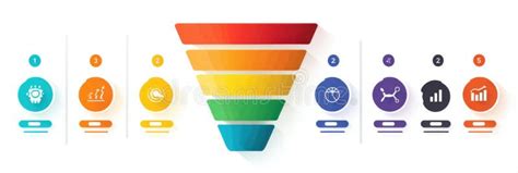 Exploring Sales Pipeline Stages With A Colorful Funnel Diagram And Icon Representation For