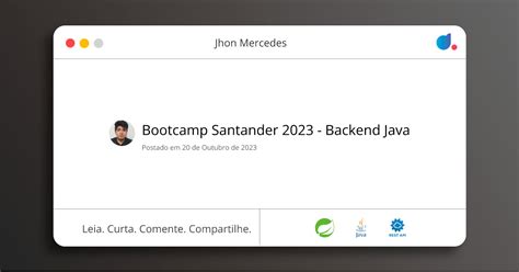 Bootcamp Santander 2023 Backend Java Jhon Mercedes Spring Java Api Rest Dio