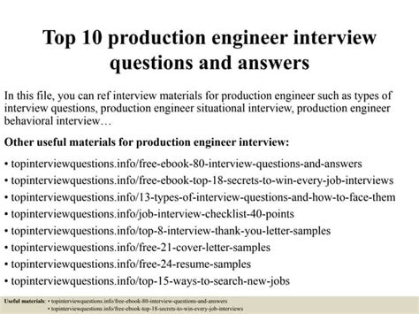 Top 10 Production Engineer Interview Questions And Answers Pptx