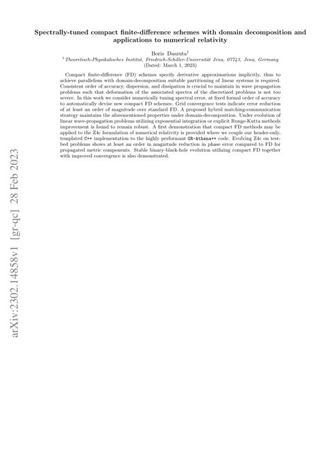 Pdf Spectrally Tuned Compact Finite Difference Schemes With Domain