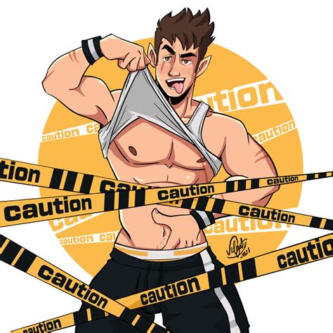 Rule 34 Caution Tape Male Male Only Muscles Muscular Muscular Male