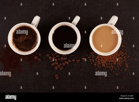 Various Types Of Coffe Stock Photo Alamy