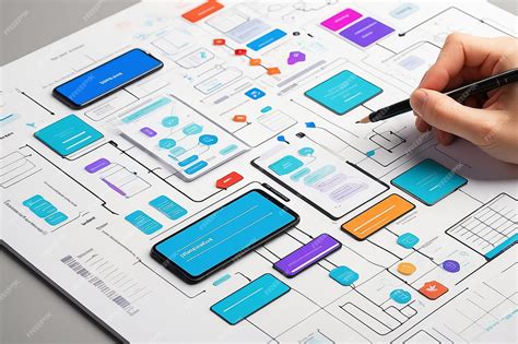 Premium Photo Ux Ui Flowchart Application Development Prototype