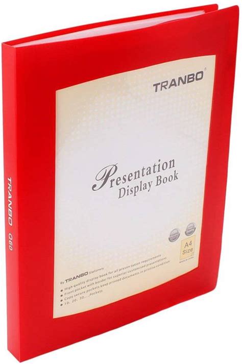 Tranbo Plastic Clear Book File Folder Display Presentation Book 60 Pocket A4