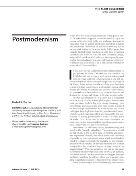 Pdf Postmodernism