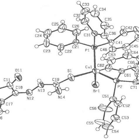 The Structure Of Complex 1 Showing The Atom Numbering Scheme Hydrogen