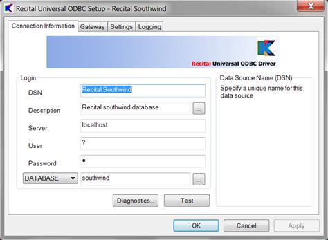 Odbc Data Source Configuration Recital Documentation Wiki