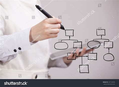 Woman Drawing Flowchart Business Process Concept Stock Photo Shutterstock