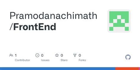 Github Pramodanachimath Frontend
