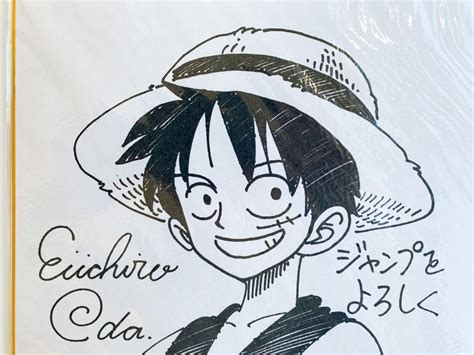 One Piece Luffy Eiichiro Oda Signed Duplicate Shikishi Not For Sale