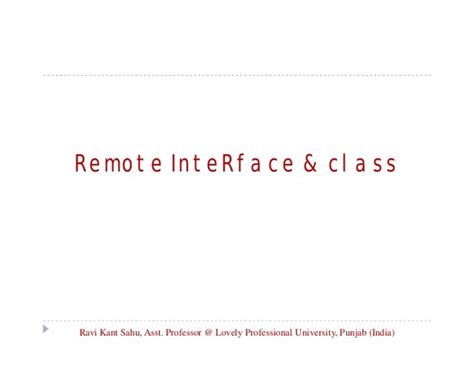 Distributed Programming Rmi