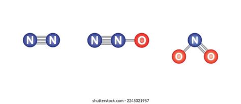 Nitrogen Nitrous Oxide Nitrogen Dioxide Molecular Stock Vector Royalty Free 2245021957