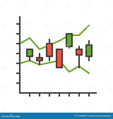 Candlestick Chart Data Report Or Stock Market Icon Concept Editable Stroke Outline Stock