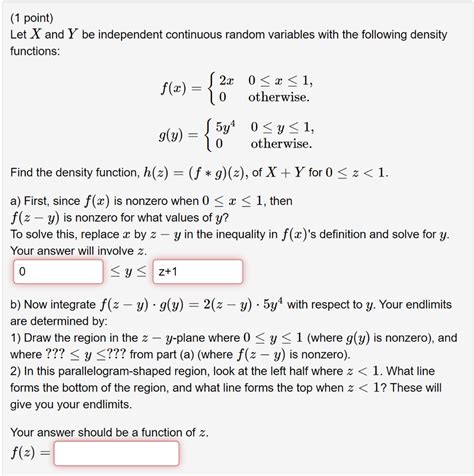 Solved Point Let X And Y Be Independent Continuous Chegg