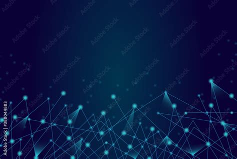 Network Abstract Connection Isolated On Blue Background Network Technology Background With Dots