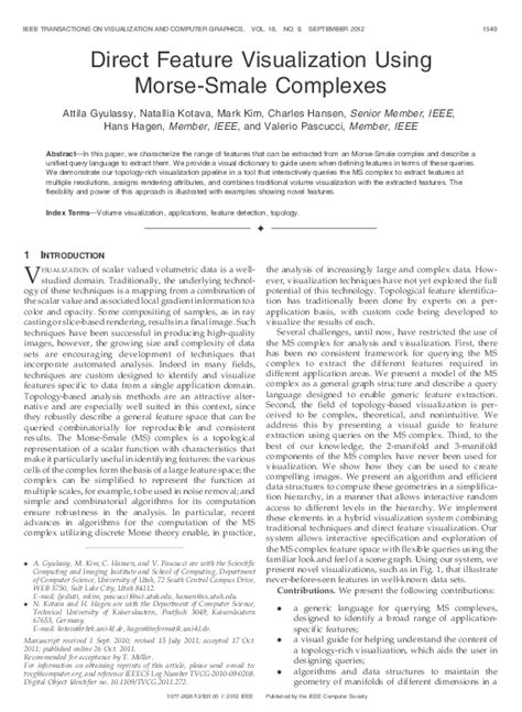 Pdf Direct Feature Visualization Using Morse Smale Complexes