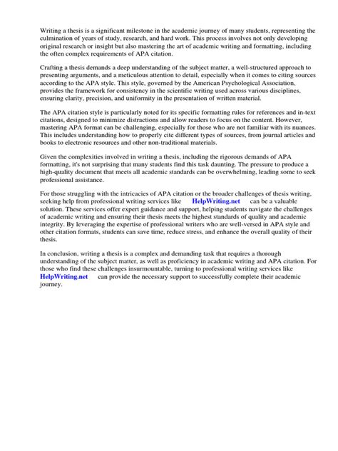 Apa Cite Thesis Paper Download Free Pdf Thesis Apa Style