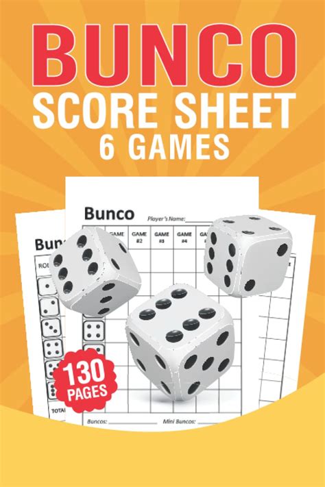 Bunco Score Sheets 6 Rounds