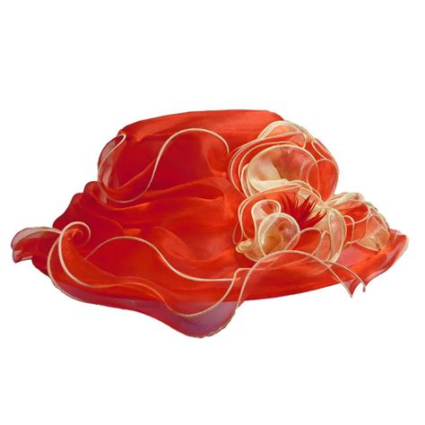 Two Tone Ruffle Flower Organza Hat — Setartrading Hats