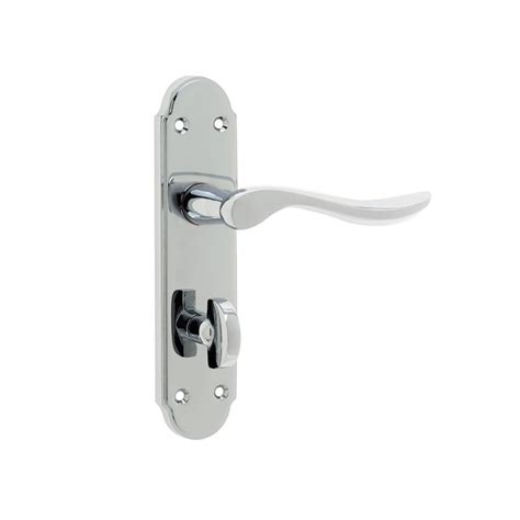 Frelan Henley Door Handles On Backplate Bathroom Polished Chrome