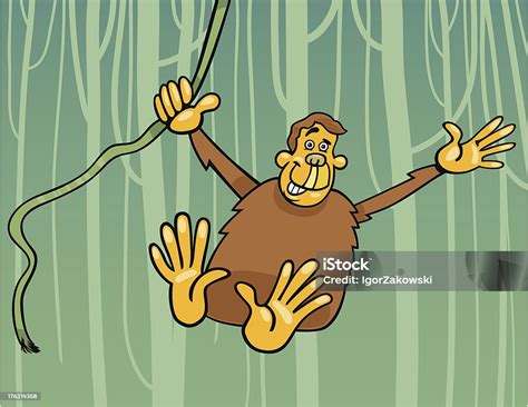 Ilustración De Simio Ilustración De Dibujos Animados En La Selva Y Más