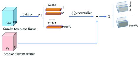 correlation between the template frame and the current frame