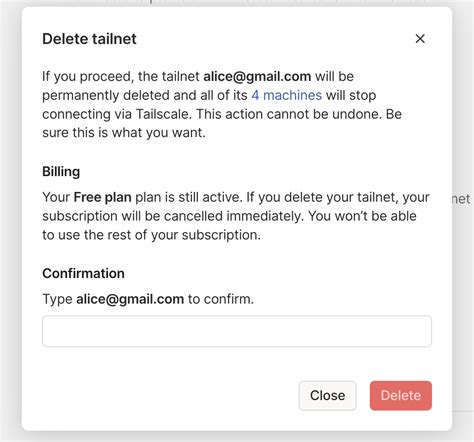 delete your tailnet · tailscale docs