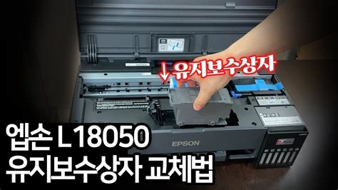 엡손 L18050 A3 프린터 유지보수상자 교체하는 방법 Ft C9345 Pxmb9 Youtube