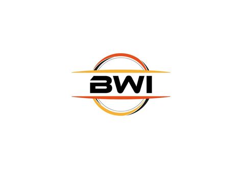 Bwi Letter Royalty Mandala Shape Logo Bwi Brush Art Logo Bwi Logo For