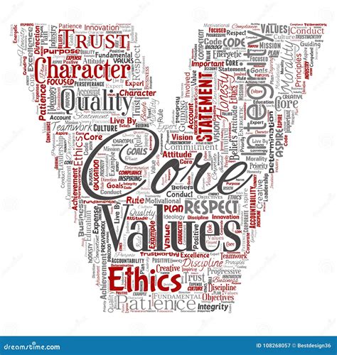 Vector Core Values Integrity Ethics Letter Font V Stock Vector