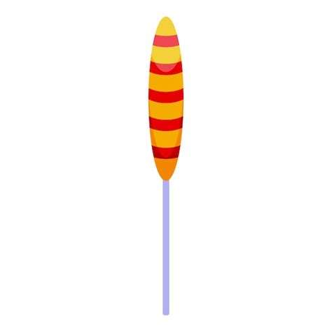 Premium Vector Oval Lollipop With Yellow And Red Stripes On White
