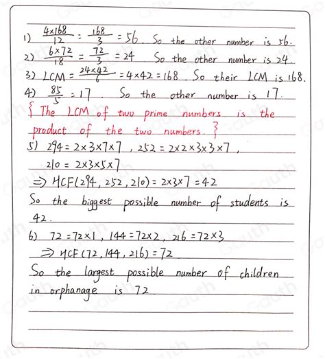 Solved Relationship Between HCF And LCM Of Two Natural Numbers The Product Of The HCF And LCM