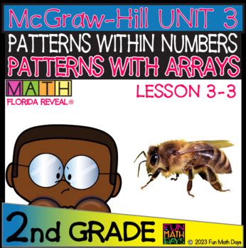 Nd GRADE LESSON PATTERNS WITH ARRAYS WORKSHEET POSTER EXIT