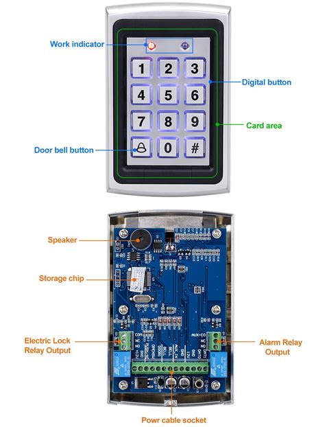 Rf Id Metal Access Control Keypad With Blue Back L Vicedeal