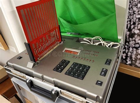 Very Old Vintage Computer With Lamp Display Stock Photo Image Of Plug Light 380400132