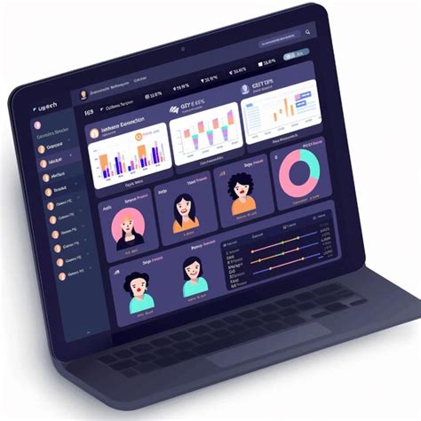 A Crm Dashboard Displaying Customer Profiles And Engagement Metrics