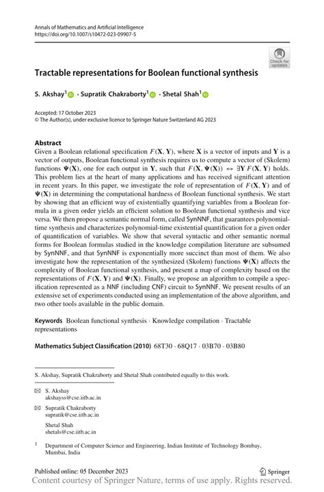 Tractable Representations For Boolean Functional Synthesis