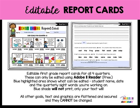 First Grade Report Card And Assessment Freebie Artofit