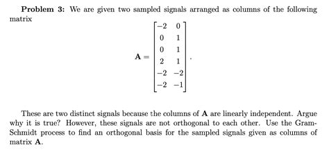 solved problem 3 we are given two sampled signals arranged