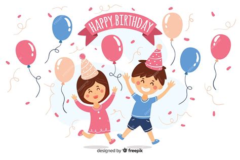 손으로 그린 생일 축 하 배경 무료 벡터