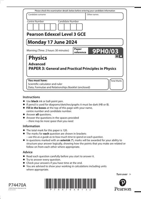 Edexcel A Level Physics Question Paper 3 2024 Unit 1 Working As A Physicist Stuvia Uk