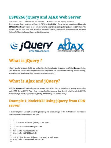 esp8266 jquery and ajax web server pdf j query ajax programming