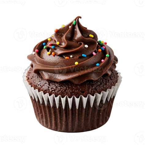 A Chocolate Cupcake With Sprinkles On Top 78776091 Png
