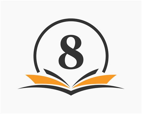 Letter 8 Education Logo Book Concept Training Career Sign University