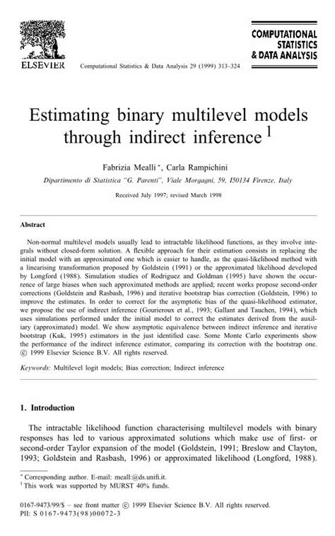 PDF Estimating Binary Multilevel Models Through Indirect Inference DOKUMEN TIPS