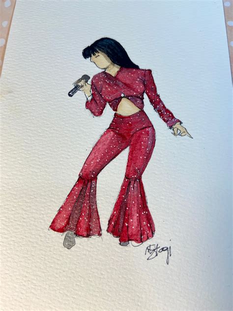 Original Selena Quintanilla Fan Art Watercolor Painting Selena Wall