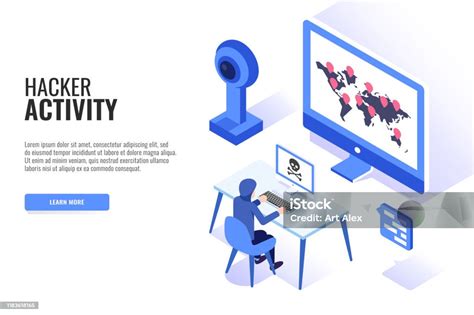 해커 공격 개념 웹 배너 인포 그래픽 아이소메트릭 벡터 그림입니다 3차원 형태에 대한 스톡 벡터 아트 및 기타 이미지 3차원 형태 개념 금이 간 Istock