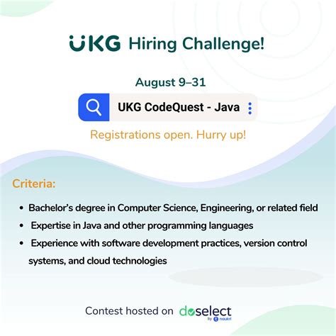 Ukg Naukri Doselectcontests Doselect Codequest Java