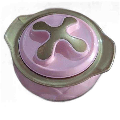Plain Pinklight Green And Silver Modware Insulated Casserole Model