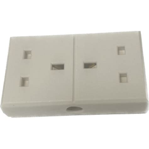 Extension Block 2 Gang White